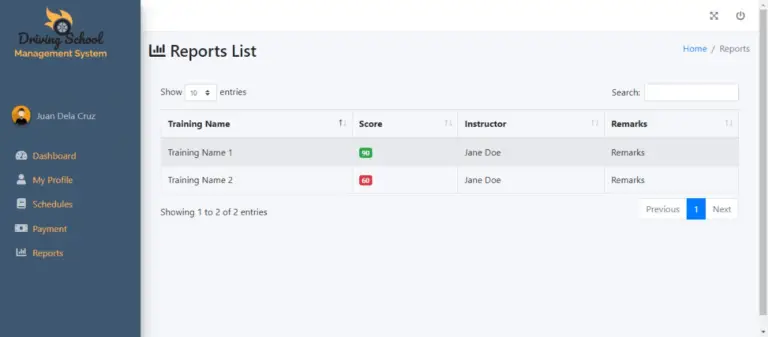 Driving School Management System Free Template - iNetTutor.com 2025