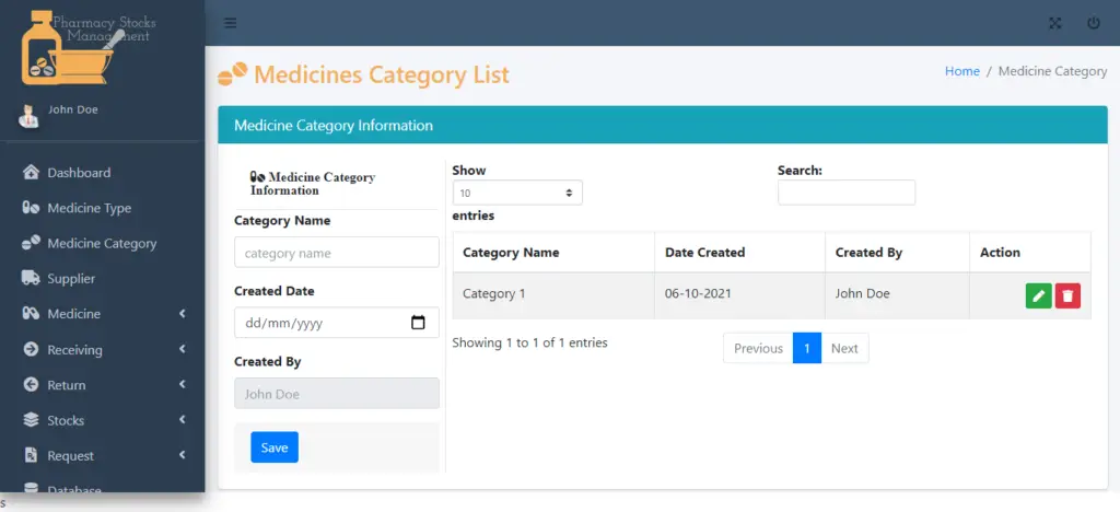 Pharmacy Stocks Management System Free Template - iNetTutor.com 2025