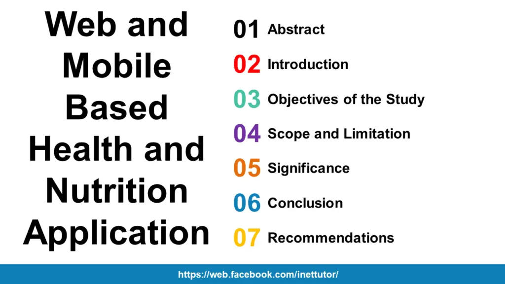 Health and Nutrition Application - Free Capstone Resources 2026