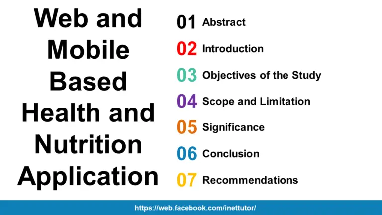 Health and Nutrition Application - Free Capstone Resources 2026