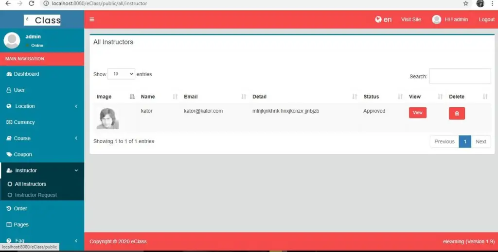 E-Class Management System - Free Sample 2024