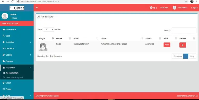 E-Class Management System - Free Sample 2025