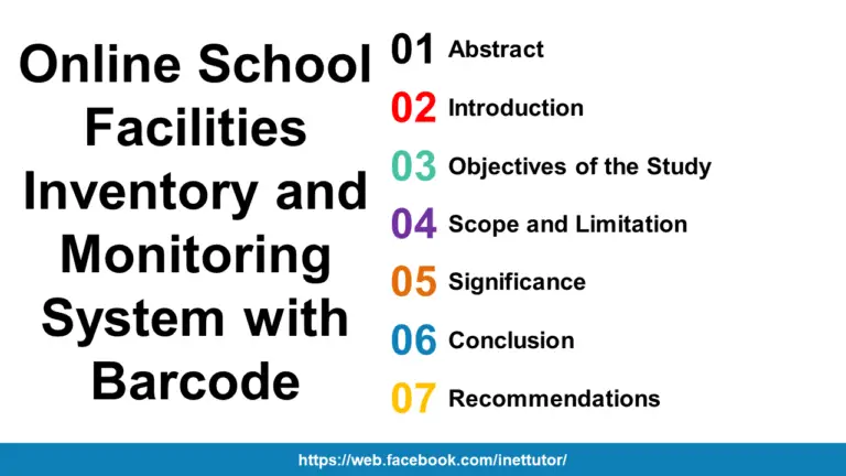 Online School Facilities Inventory and Monitoring System with Barcode ...