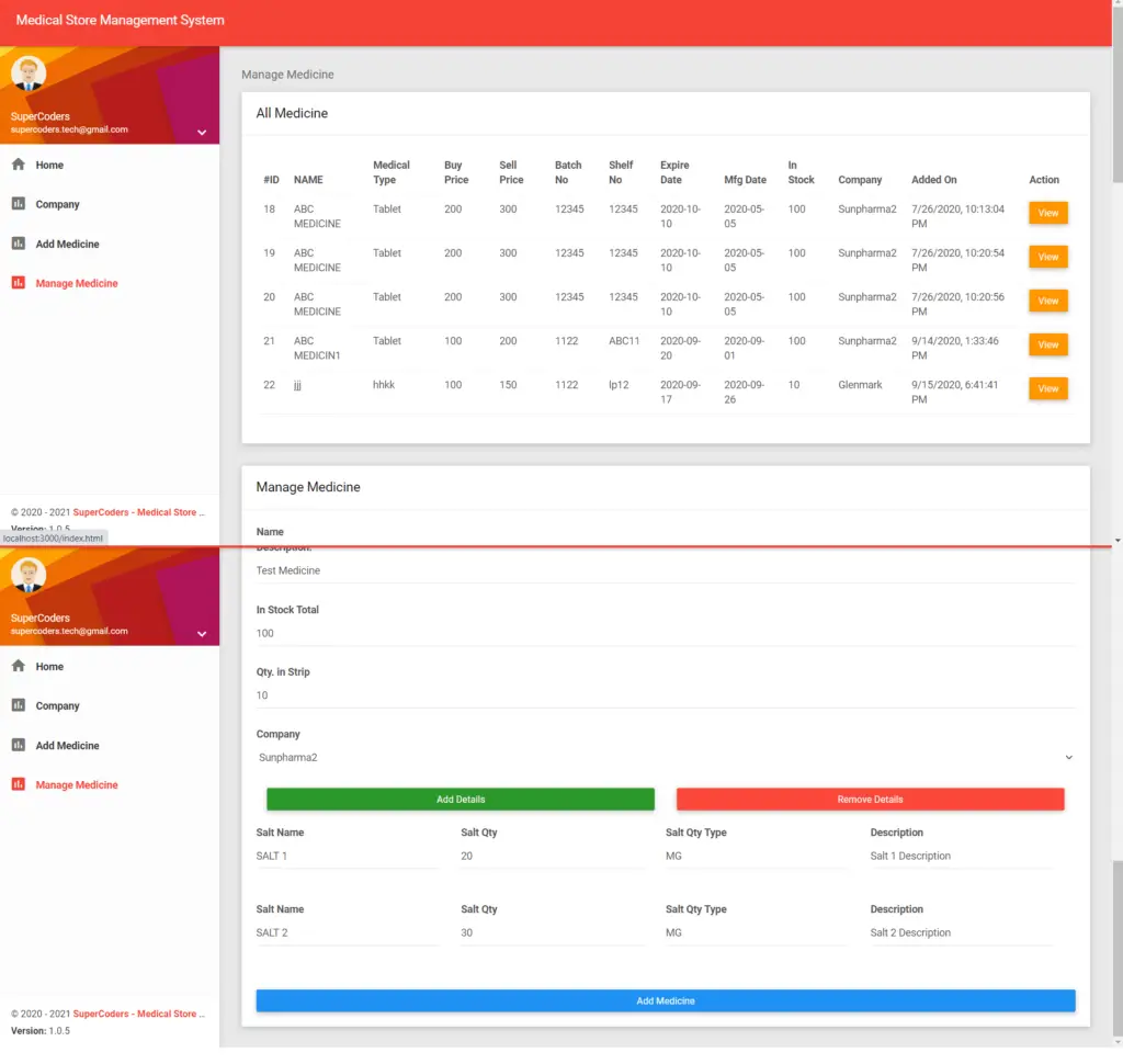 Medical Store Management System in Django - Free Download 2025