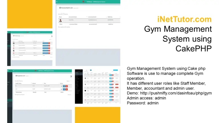 Gym Management System using CakePHP - Free Capstone Ideas 2021
