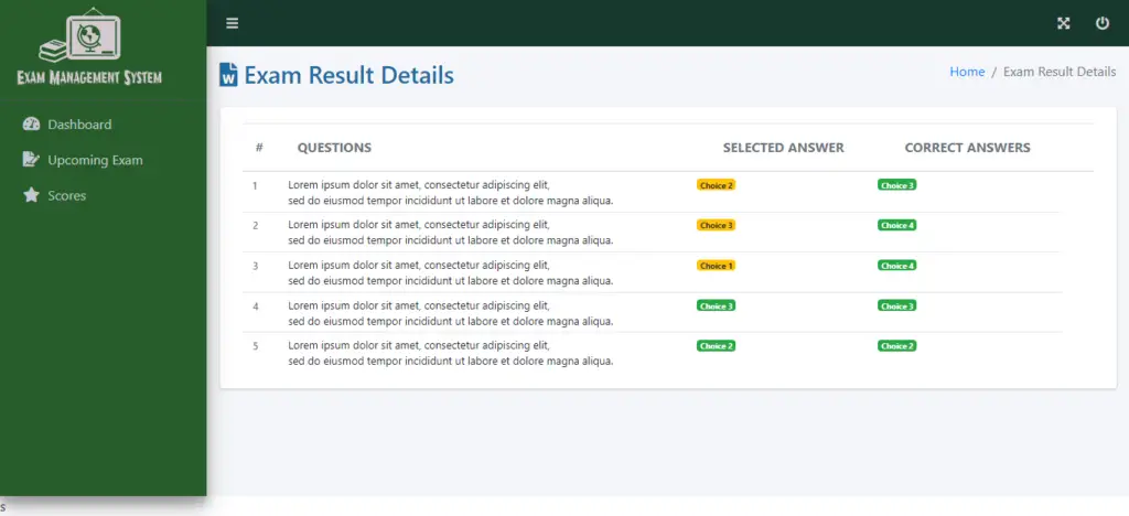 Exam Management System Free Bootstrap Source code - iNetTutor.com 2025