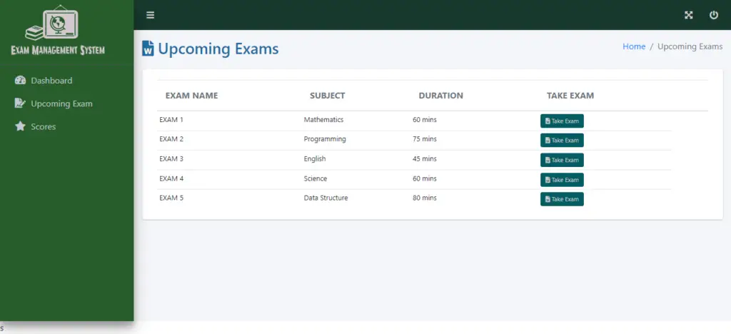 Exam Management System Free Bootstrap Source code - iNetTutor.com 2025