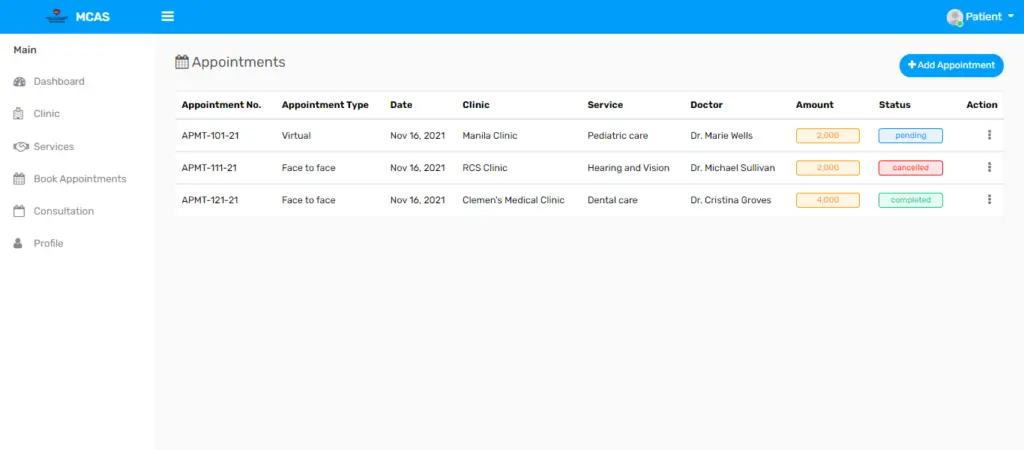 Multi Clinic Appointment System Free Template Source code in PHP and ...