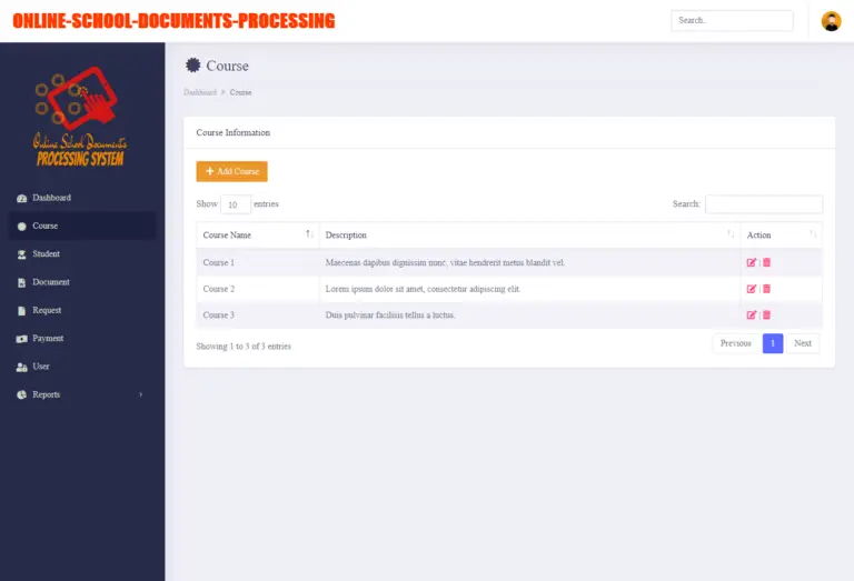 Online School Documents Processing System Free Bootstrap Template ...