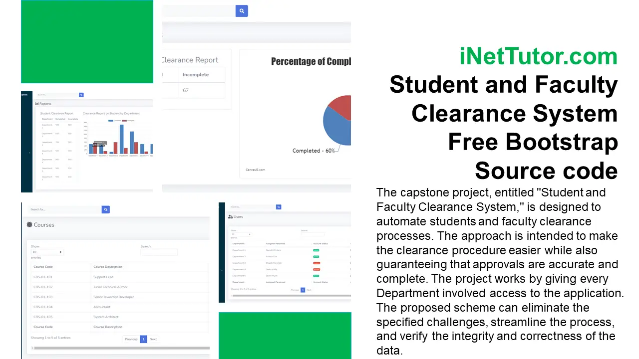 Student and Faculty Clearance System Free Bootstrap Source code 2025