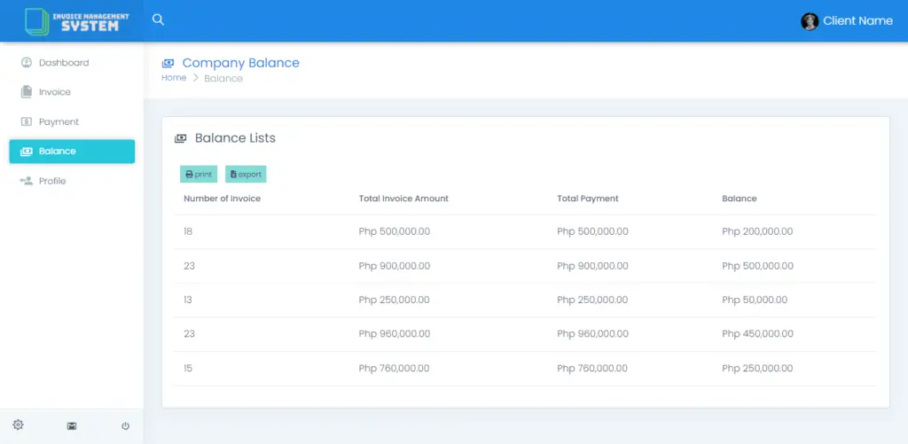 Invoice Management System Free Bootstrap Template Source code - iNetTutor.com 2025