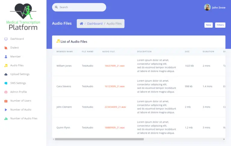 Medical Transcription Platform Free Template Source code - Capstone ...