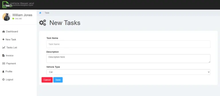 Vehicle Repair and Maintenance Management System Free Bootstrap Source ...