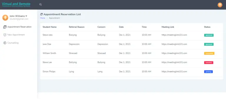 Virtual and Remote Guidance Counselling System Free Bootstrap and PHP ...