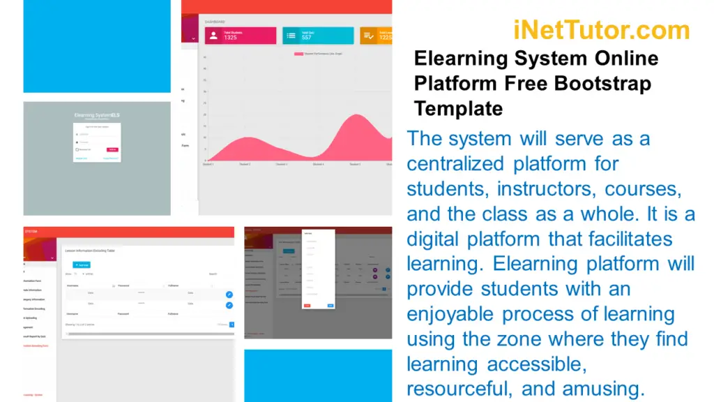 Elearning System Online Platform Free Bootstrap Template - iNetTutor ...