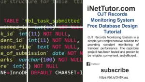 OJT Records Monitoring System Free Database Design Tutorial - iNetTutor.com