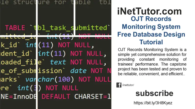 Ojt Records Monitoring System Free Database Design Tutorial