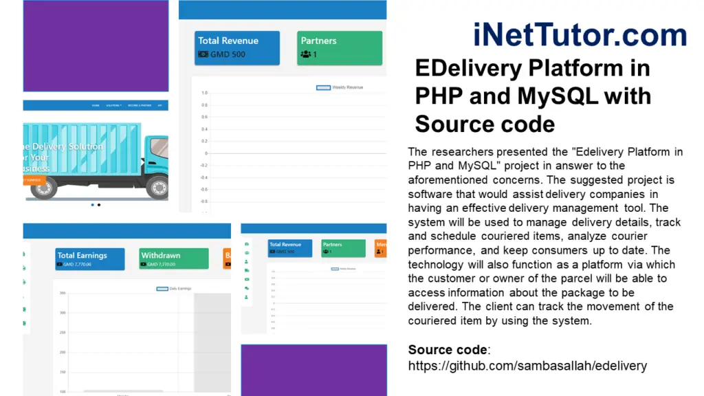 EDelivery Platform in PHP and MySQL with Source code - Free Capstone ...