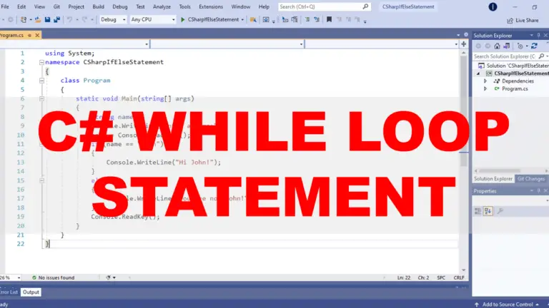 C# While Loop Statement Video Tutorial and Source code - 2025
