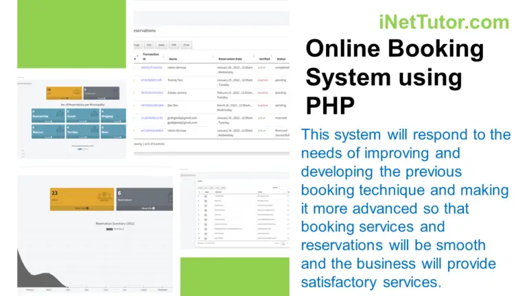 Online Booking System using PHP - Free Project Ideas