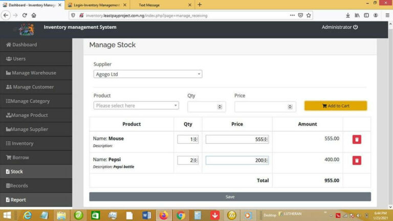 Inventory Management System built with Core PHP - iNetTutor.com
