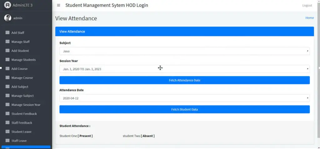 Student Management in Django Free Source code