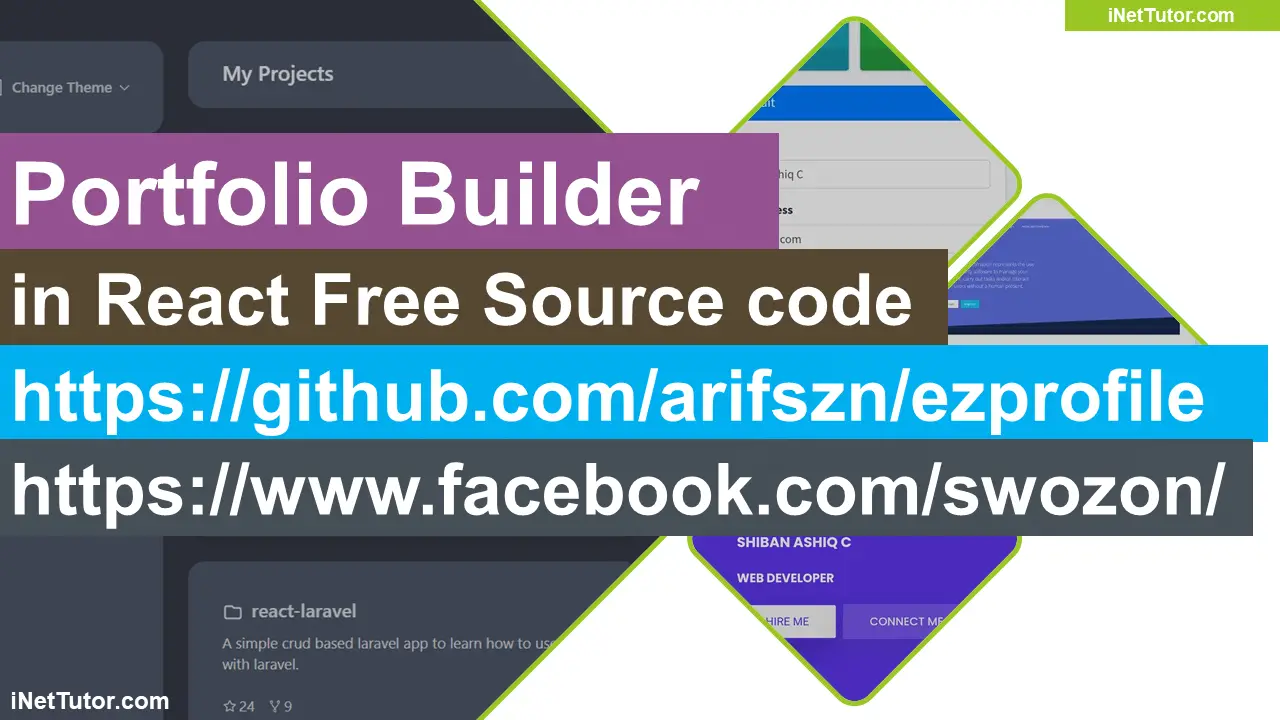 Portfolio Builder in React Free Source code