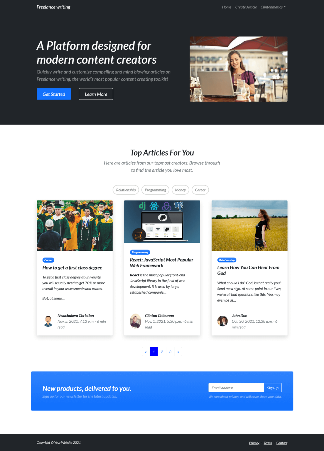 CMS Website in Django Free Source code - iNetTutor.com