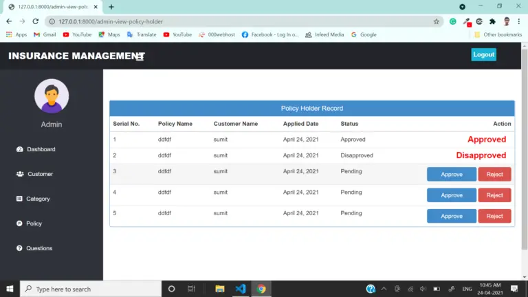 Insurance Management System Free Source code