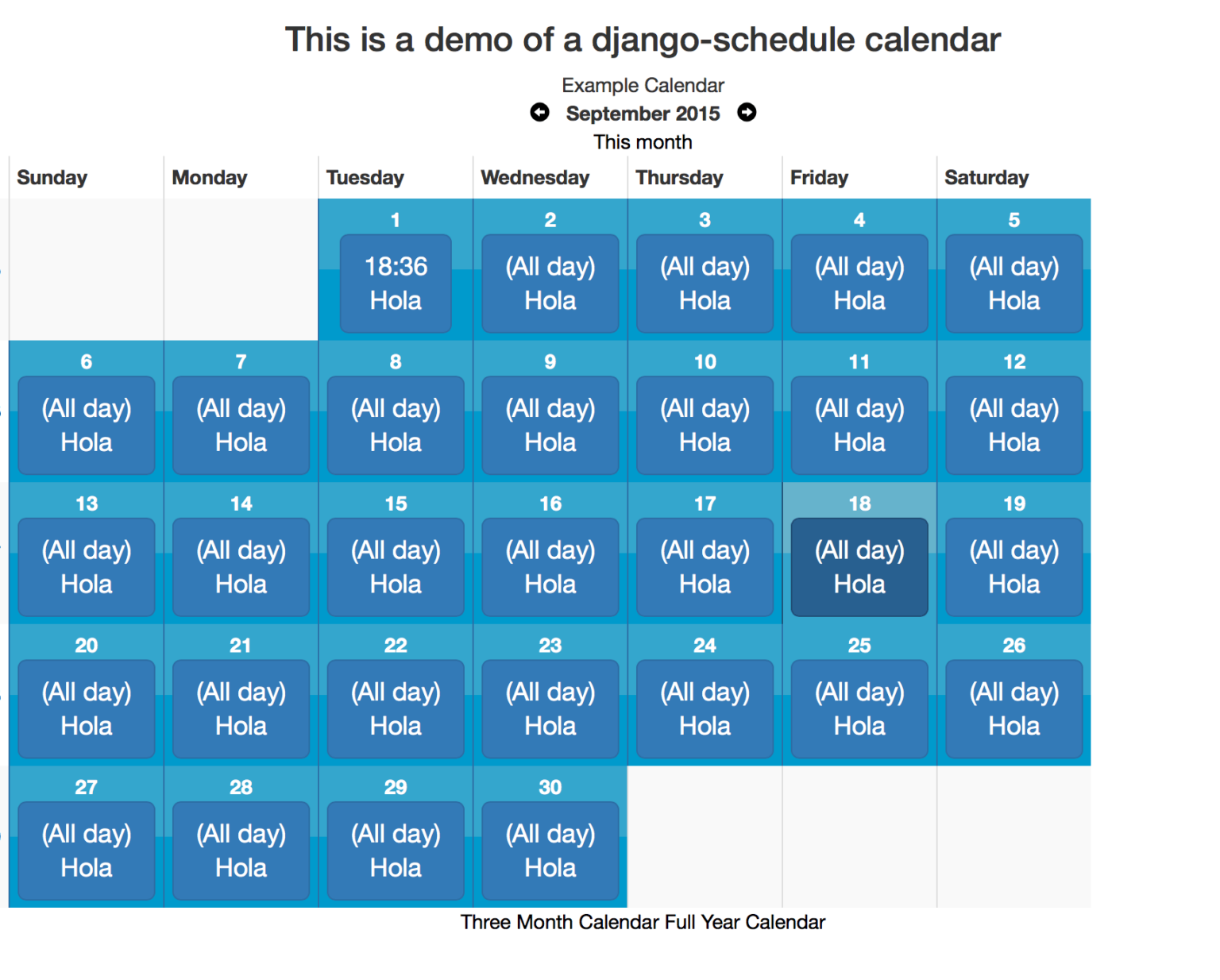 Calendar and Schedule App in Django Free Source code - iNetTutor.com