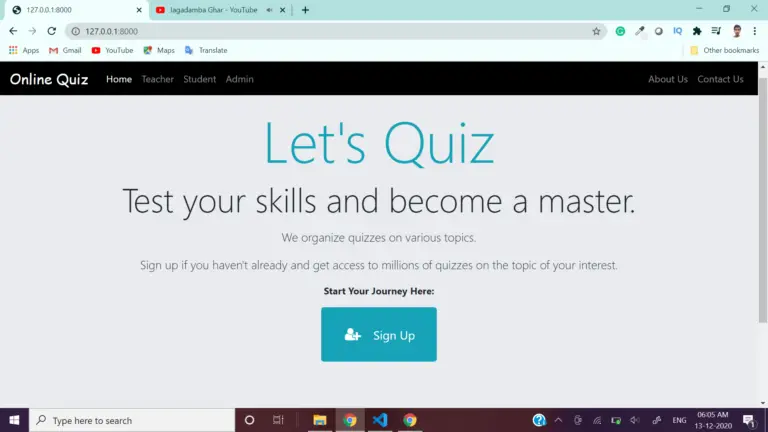 Quiz Application in Django Free Source code - iNetTutor.com