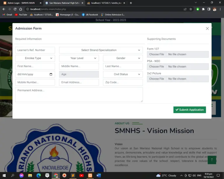 Admission System with Email Notification in PHP and MySQL - iNetTutor.com