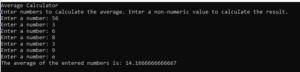 Calculate Average of Numbers in CSharp