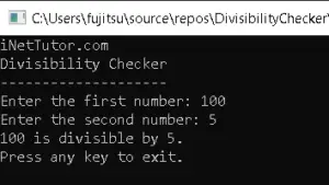 Divisibility Checker in CSharp - iNetTutor.com