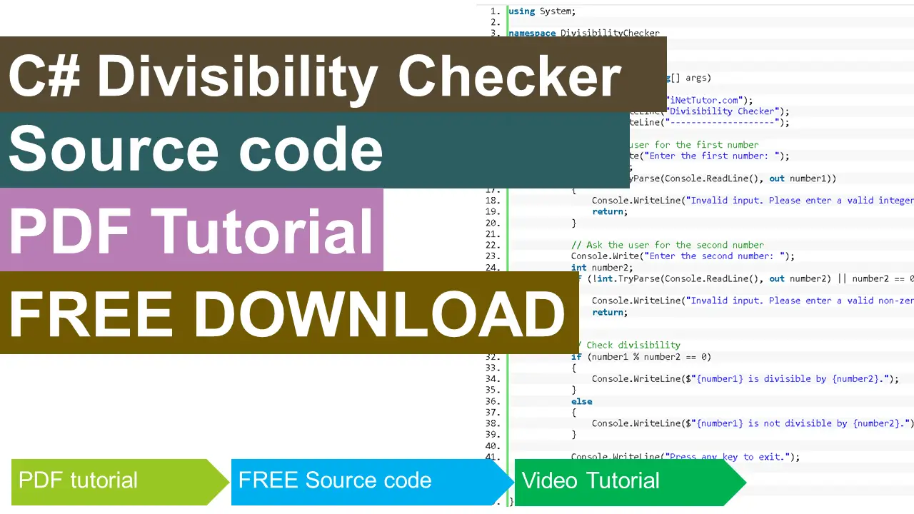 Divisibility Checker in CSharp - iNetTutor.com