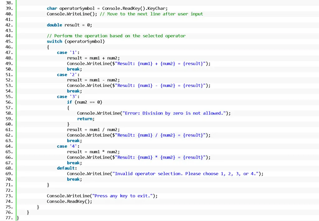 How To Create Simple Calculator In Csharp