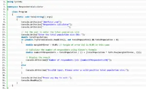 Respondents Calculator in CSharp - iNetTutor.com