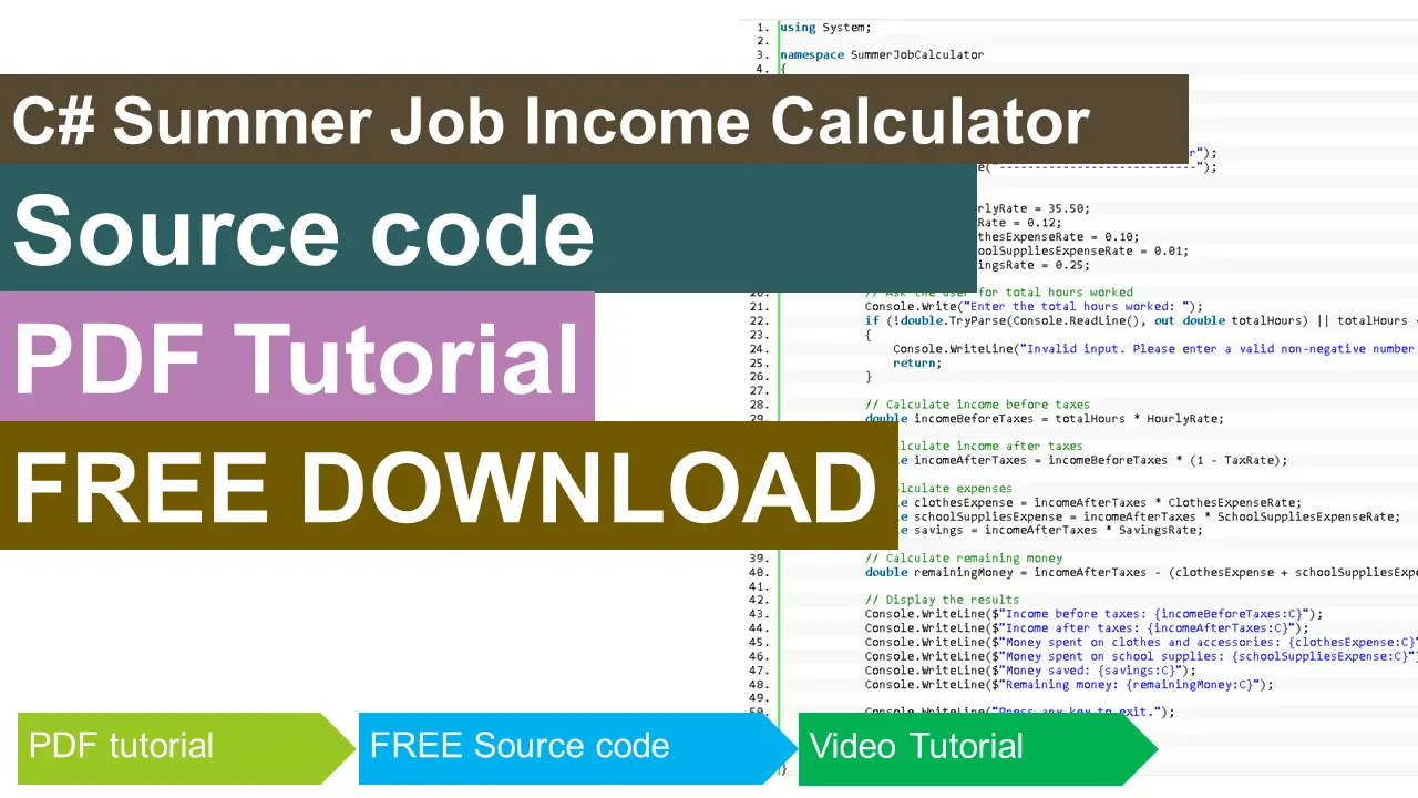 Summer Job Income Calculator - iNetTutor.com