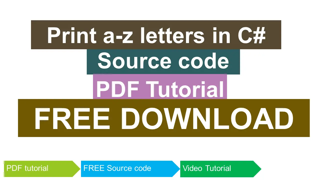 Print a-z Letters in CSharp - iNetTutor.com