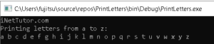 Print a-z Letters in CSharp - iNetTutor.com