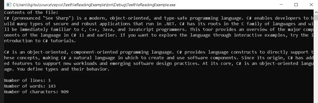 Reading Text File In C