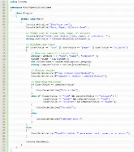 Rock, Paper, Scissors Game in C# - iNetTutor.com
