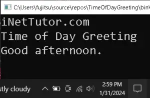 Time of Day Greeting in C# - iNetTutor.com