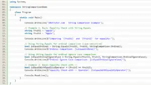 String Comparison in C# - iNetTutor.com