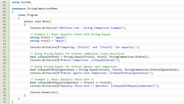 String Comparison In C