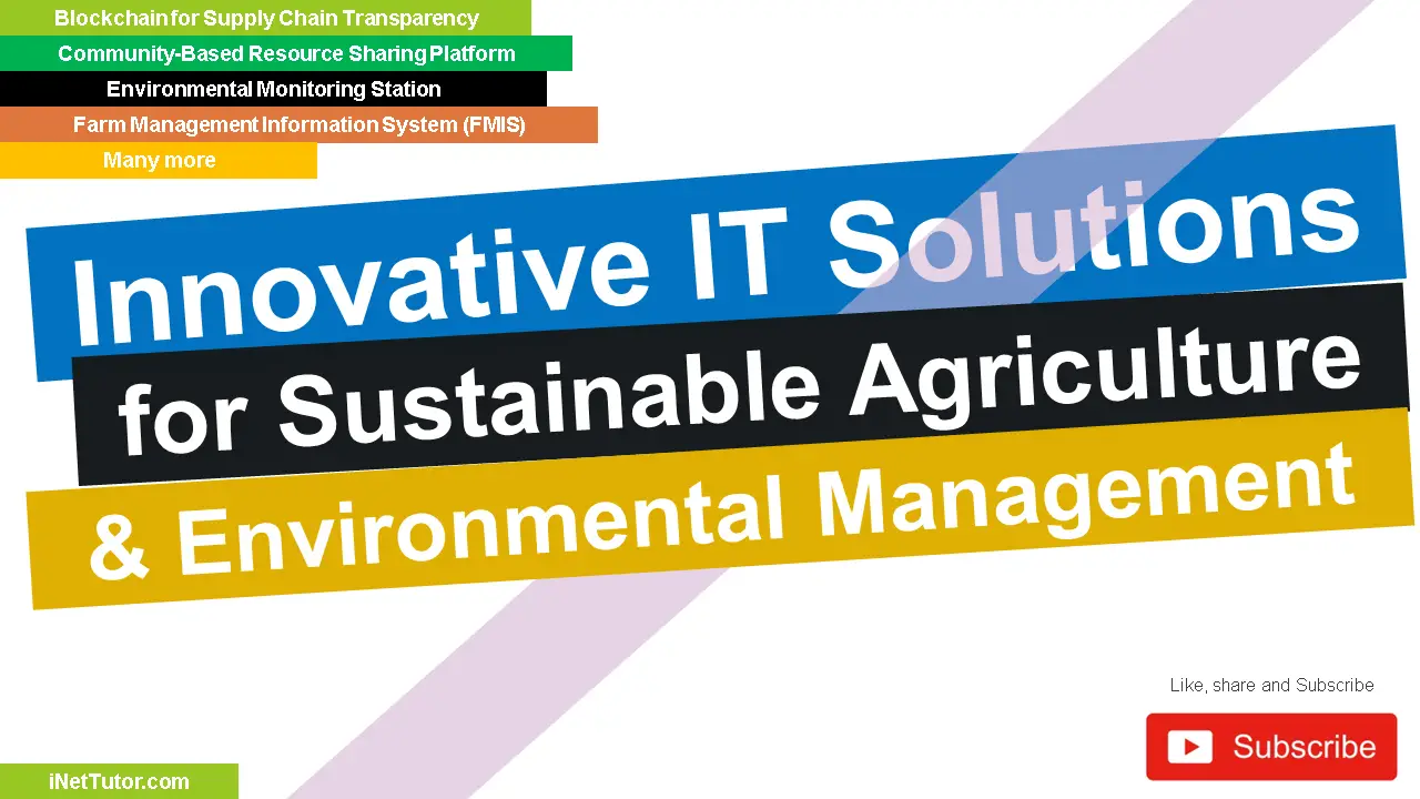 Innovative IT Solutions for Sustainable Agriculture and Environmental ...