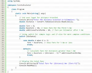 Calculate Fare Based on Distance Traveled - iNetTutor.com