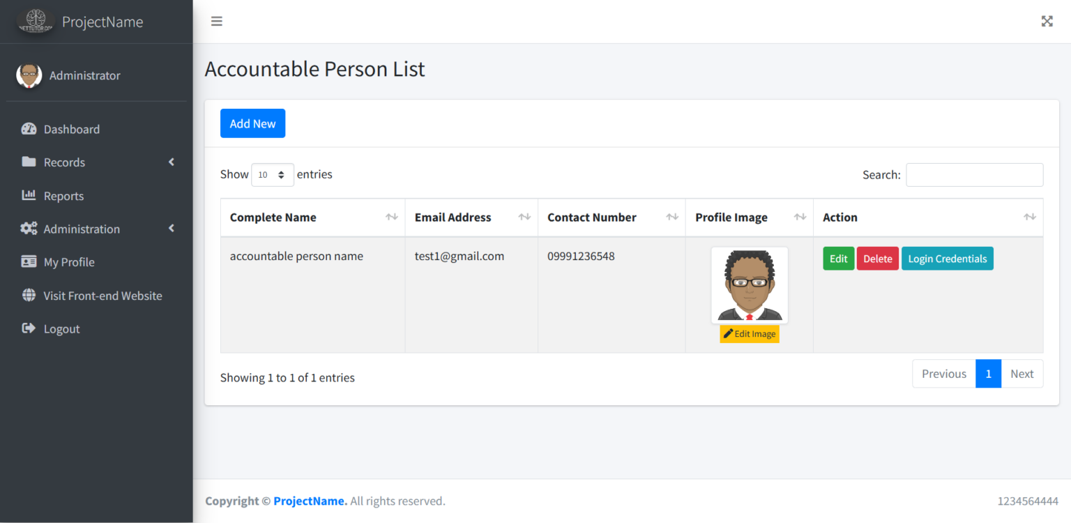 School Asset Inventory Accountable Person Module