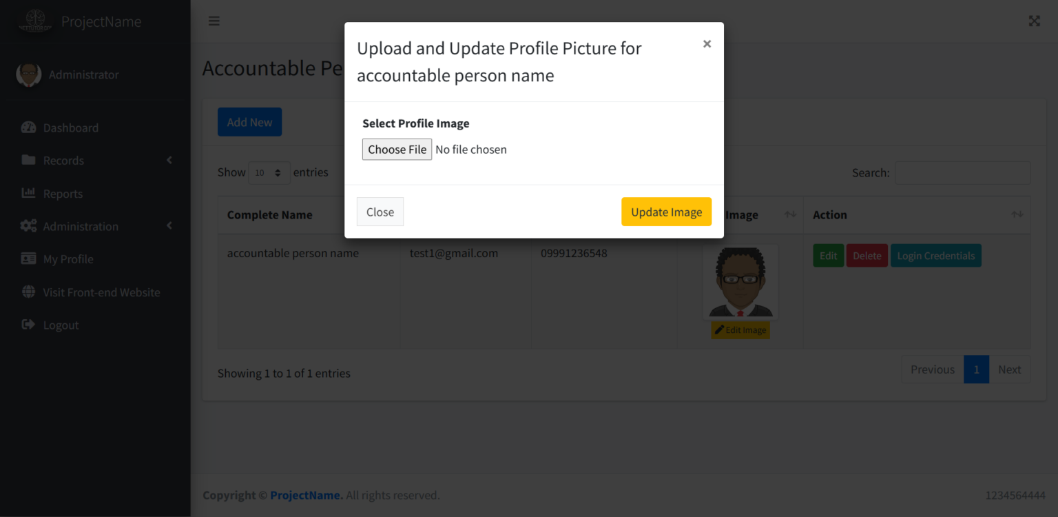 School Asset Inventory Accountable Person Module