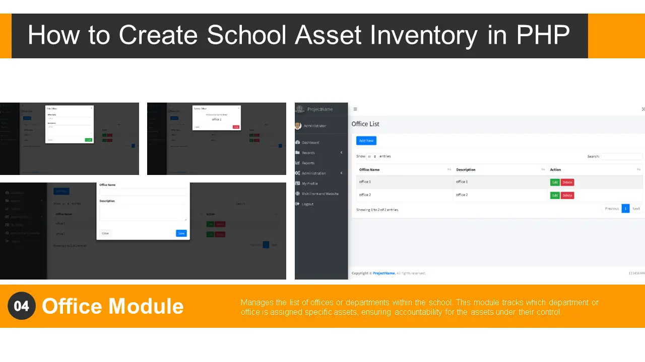 School Asset Inventory Office Module - iNetTutor.com